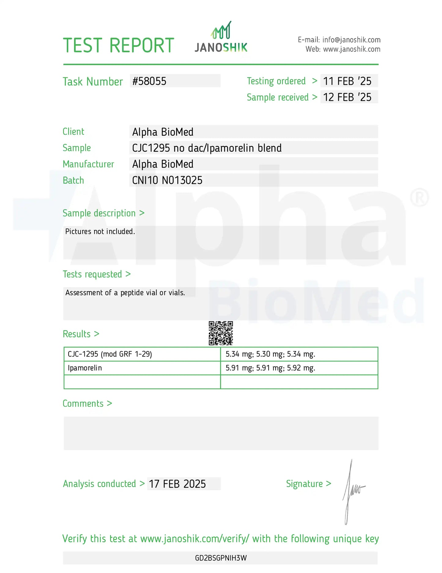 2X Blend CJC-1295 No DAC (5mg) / Ipamorelin (5mg) – Alpha BioMed